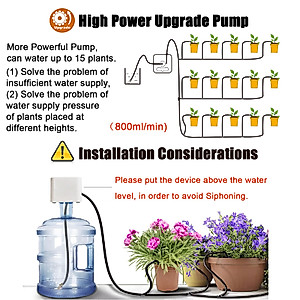 [Upgraded Pump] iPriro High Power Houseplants Automatic Watering System for 15 Potted Plants, Automated Watering Device with 30-Day Programmable Indoor Timer and 5V USB Charging Cable