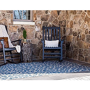 Unique Loom Outdoor Safari Collection Area Rug - Leopard (7' 1" x 10' Rectangle, Blue/ Gray)