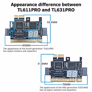 Jadeshay TL631 Pro Motherboard Analyzer Diagnostic Card, PCI Mini PCI-E LPC Motherboard Tester Debug Cards for Laptop Desktop