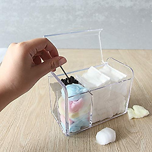 Moosy Life Acrylic Bathroom Organizer, Cotton Ball Holder, Cotton Pad and Cotton Swab