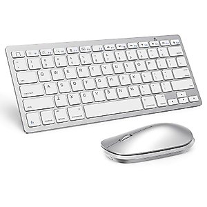 Wireless Keyboard and Mouse Combo for iPad, SPARIN Bluetooth Keyboard Mouse for iPad Pro M4 & iPad Air M2 2024 (13 inch &11 inch), iPad Air 5th 4th Gen, iPad 10th 9th 8th Gen, Silver White