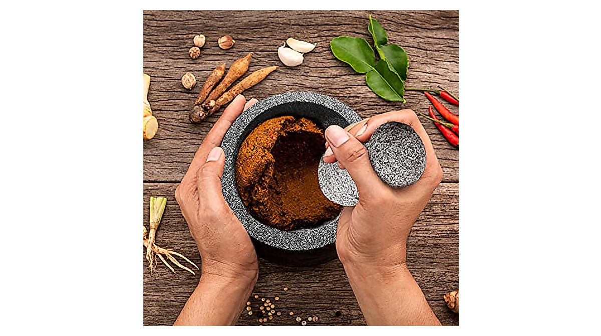 Granite Mortar and Pestle Set for Perfect Guacamole