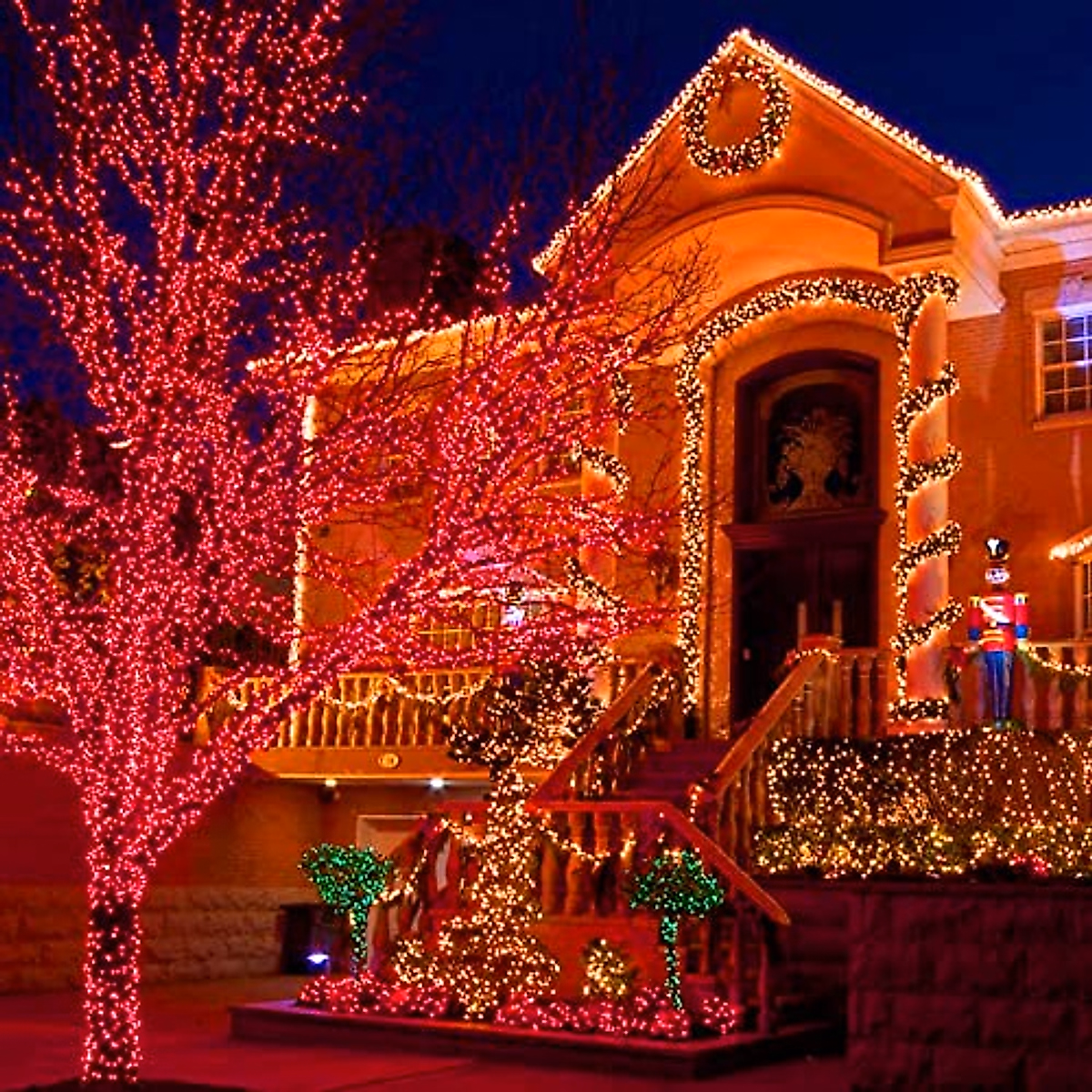 Dazzle Bright Christmas String Lights, 100 LED 33 FT Connectable Fairy Lights with 8 Modes, Waterproof Christmas Decorations for Indoor Outdoor Holiday Party Home Tree Decor (Red)