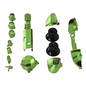 Full Game Controller Plating Button Set, Game Handle Accessories Compatible Beautiful Appearance for Series X(Electroplating Green)
