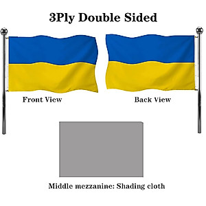 Jayus Double Sided Ukraine Flag 3x5 Outdoor- Heavy Duty Polyester Ukrainian National Flags Banners with Vivid Brass Grommets
