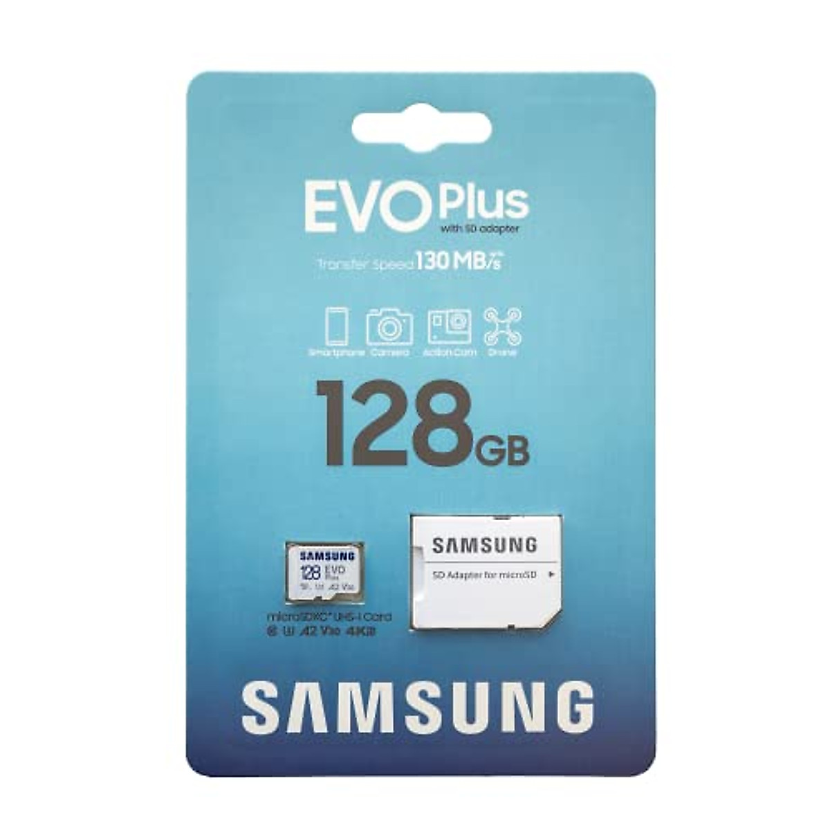 Samsung EVO Plus 128GB Micro SDXC Memory Card for Samsung Phone Works with Galaxy S20 FE, S20 Fan Edition 5G Cell Phone (MB-MC128KA) Bundle with (1) Everything But Stromboli SD & MicroSD Card Reader