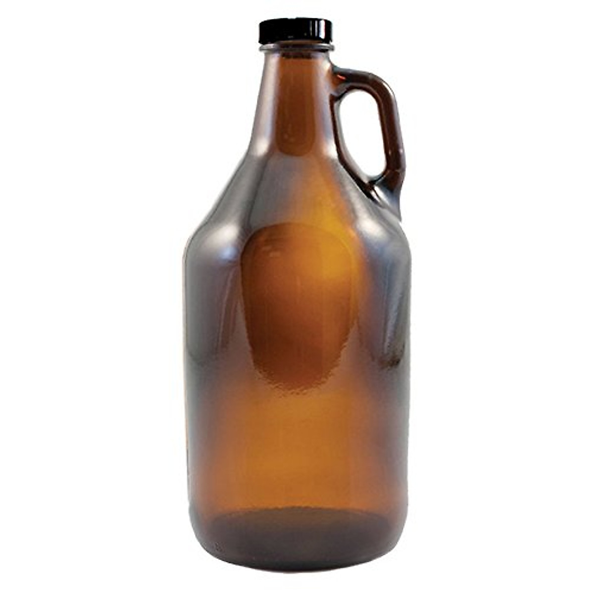 FastRack Set of 6 - 1/2 gal (64oz) Amber Beer Growlers - Comes with 12 Extra Poly Seal Caps