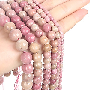 NHBT YU 4/6/8/10/12mm Natural Stone Red Wood Grain Round Beads Loose Spacer Bead for Jewelry Making DIY Accessories T87 (Color : H8591, Item Diameter : 12mm)