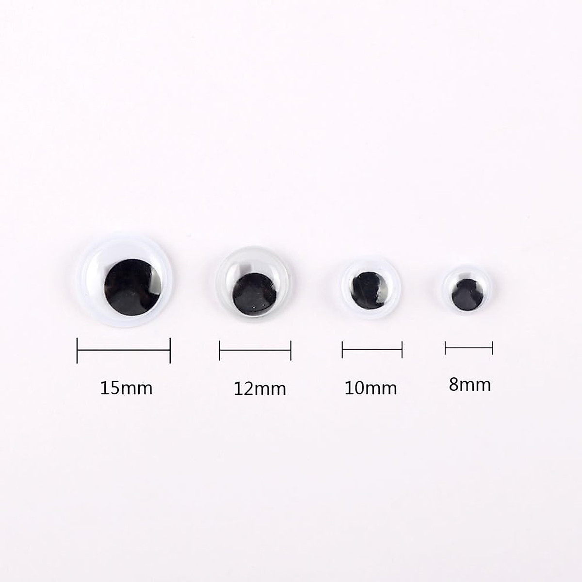 GSHLLO 200 Pcs Black Round Plastic Eyes Sew On Wiggle Eyes Back Sewing Eyes Animal Craft Eyes Button Stuffed Animal Making Supplies for Puppet 8 mm