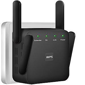 WiFi Extender, AILIYZ WiFi Booster Signal Booster for Home 2.4G /5G Wireless Internet Repeater with Ethernet Port, 1200Mbps WiFi Range Extender for Indoor and Outdoor (Black)