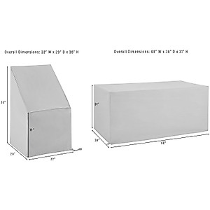 Crosley Furniture Patio Furniture Covers, Waterproof 5-Piece Cover Set for Dining, Outdoor Table and Chairs, Gray