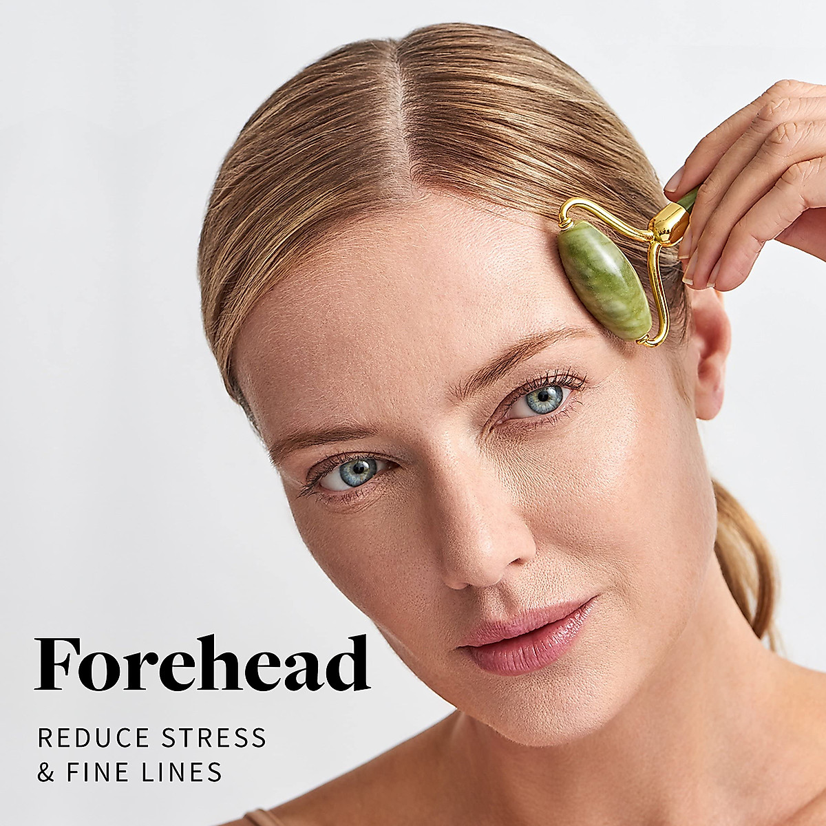 R.E.M Spring Jade Roller and Gua Sha - Spa Grade Face Roller Massager and Gua Sha Massage Tool Set. 100% Authentic Jade Stone. Reduces Puffiness, Wrinkles and Reveals Your Natural Glow