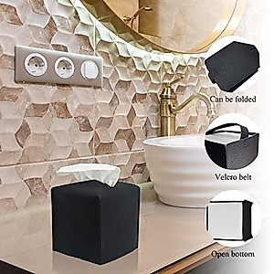 Bathroom Accessory Set - 10 Piece Black Bathroom Accessories Set with Trash Can, Toothbrush Holder and Cup, Soap Dispenser, Soap Dish, Toilet Brush Holder, Vanity Tray, Qtip Holder, Tissue Box Cover