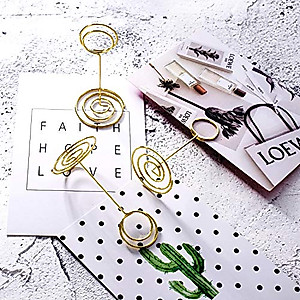 24 Pieces Gold Table Number Holders Wedding Place Card Holders Table Centerpieces Photo Holder Clips Wire Picture Clips Memo Note Photo Stand