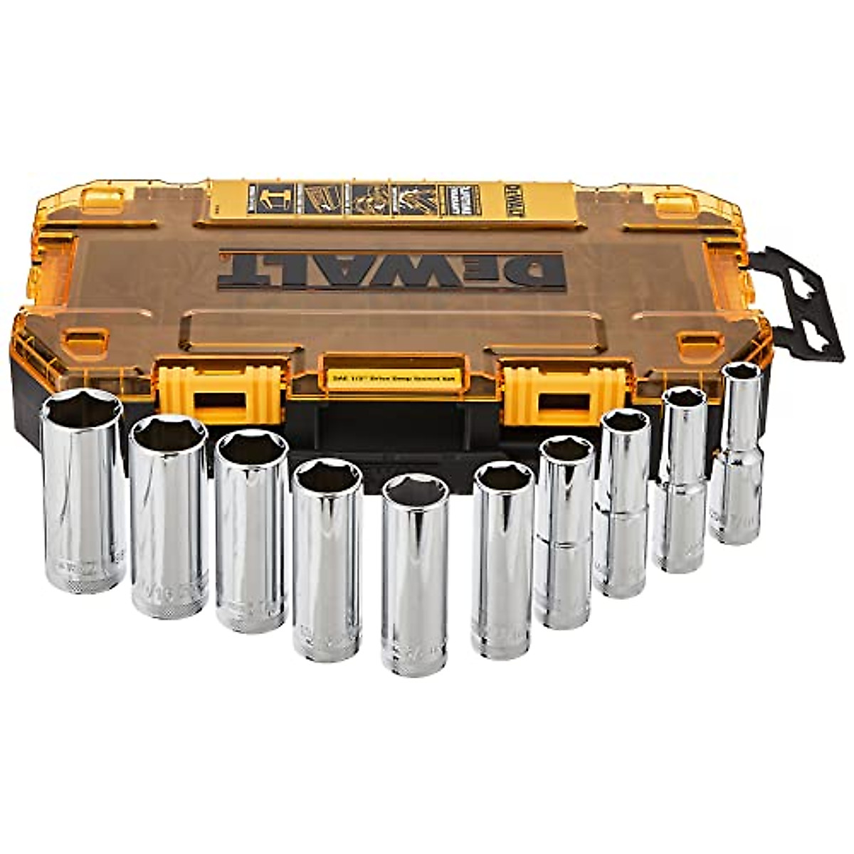 DEWALT Drive Socket Set, SAE, 1/2-Inch Drive, 10-Piece (DWMT73814)