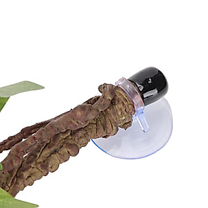 Reptile Corner Branch, 2 pcs Plastic Strong Durable Imitation Bendable Jungle Climbing Vine Suction Cup Design Flexible Terrarium Plant Decoration for Amphibian Lizard Snake Gecko Bearded Dragon Cage