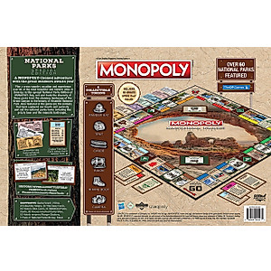Monopoly National Parks 2020 Edition | Featuring Over 60 National Parks from Across The United States | Iconic Locations Such as Yellowstone, Yosemite, Grand Canyon, and More | Licensed Monopoly Game