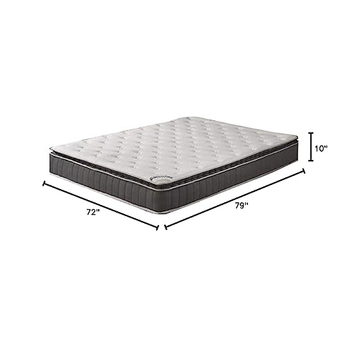 Spinal Solution 9-Inch Medium Firm Foam Encased Pillowtop Pocketed Coil Innerspring Fully Assembled Mattress, Good For The Back, King White