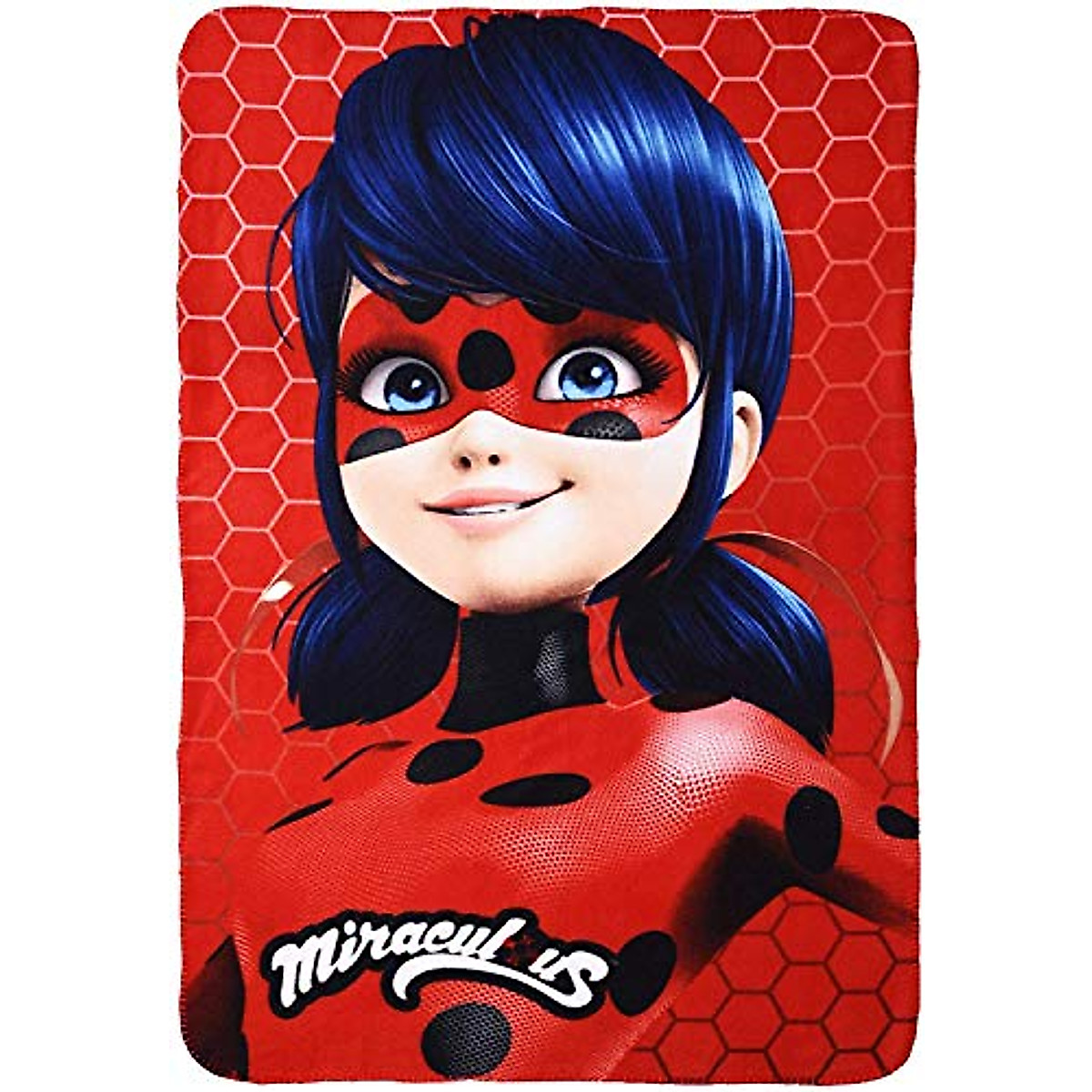 Miraculous Lady Bug Portrait Fleece Blanket 100 x 140 cm (39.5" X 55") Red