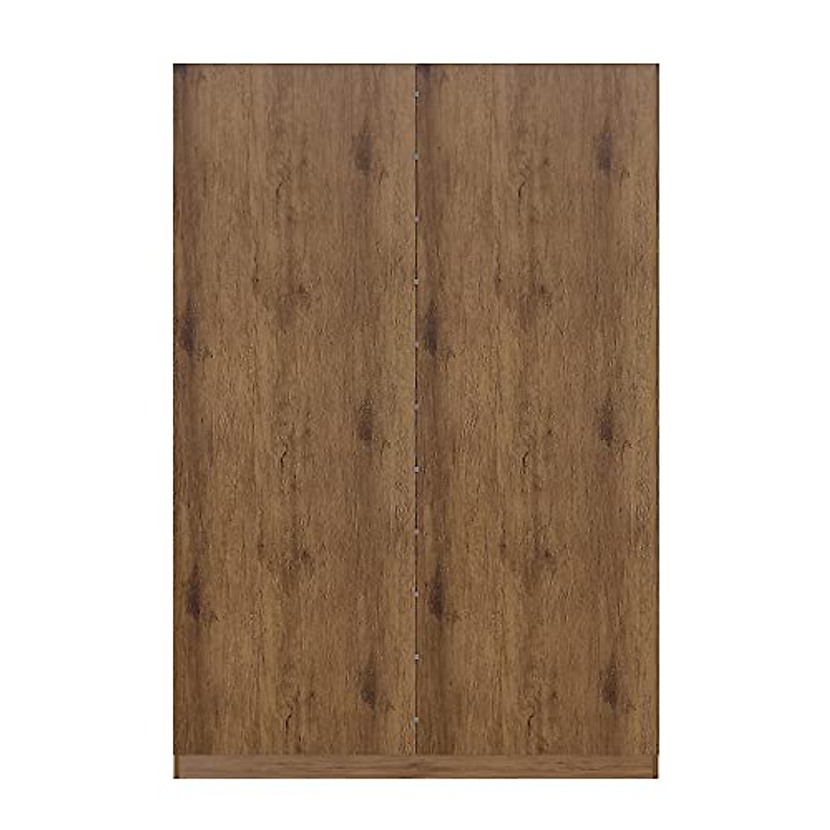 Manhattan Comfort Gramercy Mid Century Modern 2-Section Freestanding Wardrobe Armoire Closet, Nature and Textured Grey