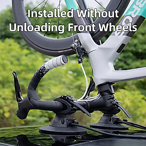 ROCKBROS Single Bike Rack for Cars Electric Suction Cup Bike Rack for Car Roof with No Hitch Mount No Demage to Paint Bike Rack