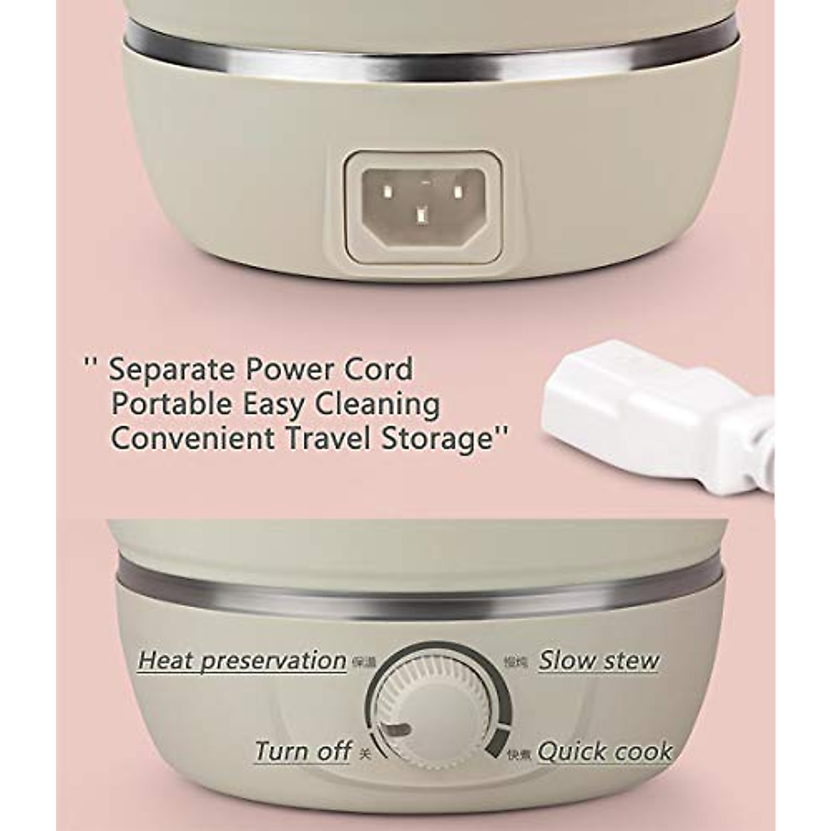 Drizzle Foldable Electric Hot Pot Cooker Travel Pot - Dual Voltage 100V-240V Cooking - Food Grade Silicone Cookerware Boiling Water Steamer - Camping Office Hotel Noodle Porridge Soup