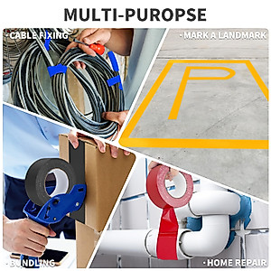 Yellow Duct Tape Heavy Duty Waterproof, 40 Yards X 2 Inch, 9 Mils Thickness Strong Adhesive Sticky, No Residue, Easy Tear by Hand for Home Repairs Indoor Outdoor Crafts Packing HVAC and Construction