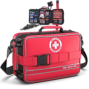Besst Survivor Comprehensive First Aid Kits- Advanced Trauma Kits with Labeled Compartments, Large Emergencies Medical Kits for Car, Home, Camping and Outdoor Emergencies -252 Piece Set