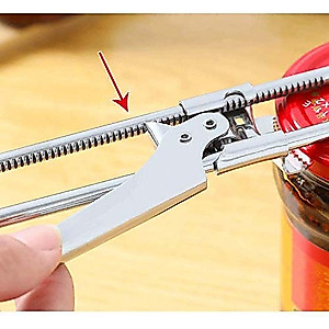 Adjustable Stainless Steel Jar Opener Professional Manual Jar Bottle Opener, Good To Grip Jar Bottle Opener, Lids Remover（Without Canned Food）