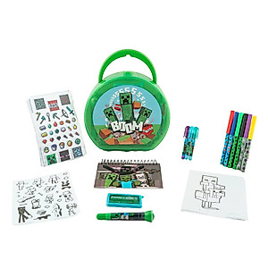 Minecraft Coloring & Sticker Activity Set for Kids with Travel Carrying Case