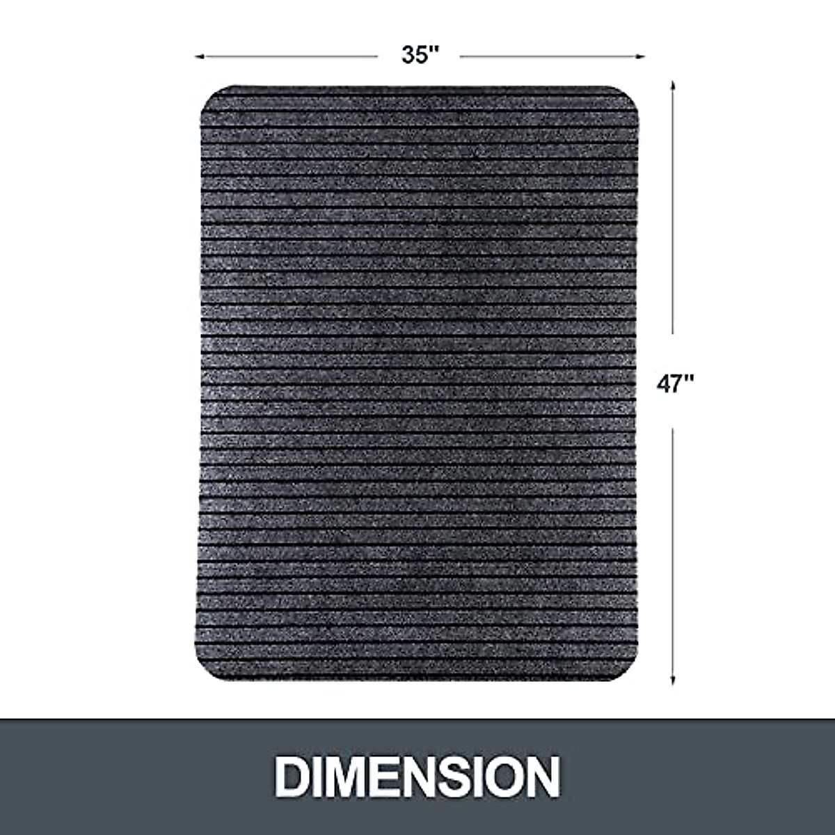 Office Chair Mat for Hardwood Floor and Tile Floor, Anti-Slip, Non-Curve, Non-Toxic Desk Chair Mats for Rolling Chair, Computer Chair Mat for Gaming 0.16" Thick 35" X 47" Rectangle