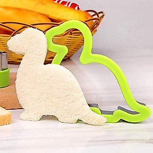 Stainless Steel Sandwiches Cutter set, Mickey Mouse & Dinosaur & Heart & Star Shapes Sandwich Cutters Cookie Cutters Vegetable cutters-Food Grade Cookie Cutter Mold for Kids (Big+Small, 12pac)