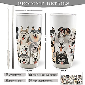 MOTERMATE Funny 20oz Travel Coffee Mug Tumbler, Dog Lovers Gifts for Women Men Kids, Dog Themed Gifts for Mom, Stainless Steel Tumbler With Lid and Straw Water Drinkware