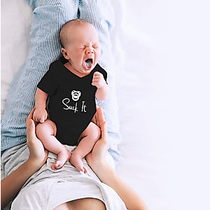 CBTwear Suck It - Funny Newborn Pacifier Punk Gift Idea - Cute Infant One-Piece Baby Bodysuit (Newborn, Black)