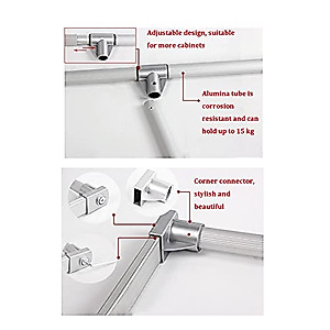Drop-Down Wardrobe Hanging Rail, Aluminum Closet Storage Rack Drying Rack, Adjustable Closet Rod Wardrobe Lifter Storage Rack, Adjustable 510-1210mm, Load 30KG (Size : 510-660mm)
