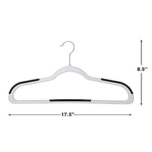 Finnhomy Heavy Duty 50 Pack Plastic Hangers, Durable Clothes Hangers with New Generation Non-Slip Pads,Space Saving Easy Slide Organizer for Bedroom Closet, Great for Shirts, Pants, White