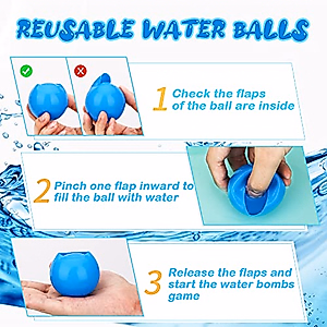 SweetAce Water Balls 12 Pack Reusable Quick Fill Water Balloons Bombs Splash Soaker Ball Summer Outdoor Indoor Water Fight Toy for Kids Backyard Pool Activity