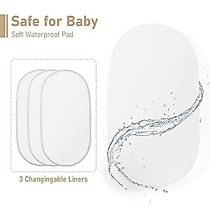 Baby Changing Basket for Babies, Moses Basket Diaper Changing Station Changing Table Topper with Foam Changing Pad 3 Pack Waterproof Cotton Mattress Changing Pad Cover, Boho Nursery Decor