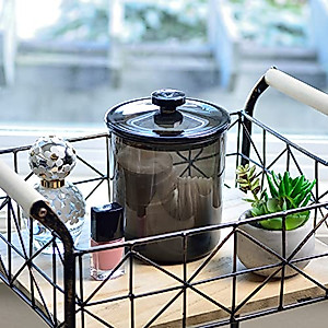 Youngever Black Plastic Apothecary Jars, Qtip Holder, Cotton Swab Holder, Bathroom Vanity Organizer for Cotton Balls, Cotton Pads, Qtips (1 Set 30 Ounce)