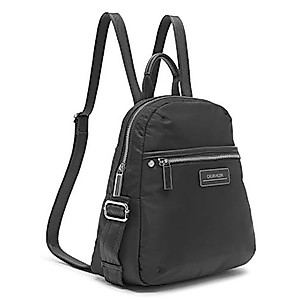 Calvin Klein womens Sussex Nylon Backpack, Black/Silver, One Size