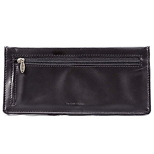 Big Skinny Women's Executive Leather Bi-Fold Checkbook Slim Wallet, Holds Up to 40 Cards, Black