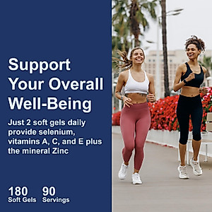 Carlson - ACES + Zn, Vitamins A, C, E + Selenium & Zinc, Cellular Health & Immune Support, Antioxidant, 180 Softgels