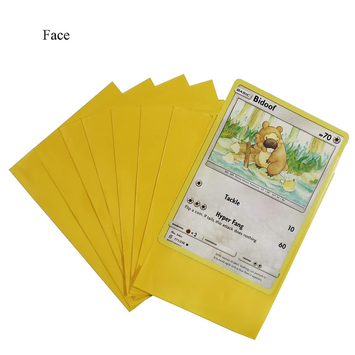 50PCS Outer Card Sleeves for Standard Size Cards Game Cards Idol Photos Protector (66x91mm) (Yellow)