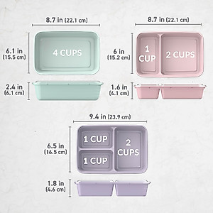 Bentgo® Prep 60-Piece Meal Prep Kit - 1, 2, & 3-Compartment Containers with Custom Fit Lids - Microwaveable, Durable, Reusable, BPA-Free, Freezer & Dishwasher Safe Storage Containers (Floral Pastels)