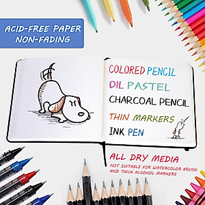 Hardcover Square Sketch Book, 120lb/200GSM Sketchbook Thick Drawing Paper for Marker Watercolor Pencil Mixed Media, Premium Drawing Notebook, Art Journal, 60 Sheets/120 Pages 8x8 Inch Sketch Pad