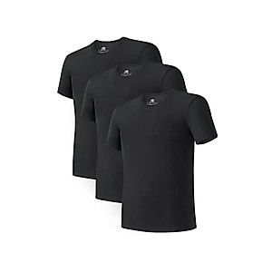 DAVID ARCHY Men's Soft Cotton Undershirts Breathable Comfy Tees Short Sleeve T-Shirts 3 Pack (XL, Black)
