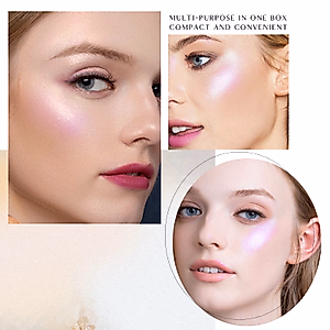 HOSAILY Shimmer Face Highlighter Palette Powder Glitter Highlighter Contouring Makeup Creamy Inner Corner Eye Highlighter Illuminator for Brighten Eye Face Cheek Highlighter Concealer Palette (1#)