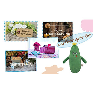 BABOLI Adorable Pickle Stuffed Animal Cucumber Plush Plant with Smile Face and Yellow Corolla Pretty Cute Plushie Toy Gift for Any Pickle Lover 12 Inches (Naughty-L)
