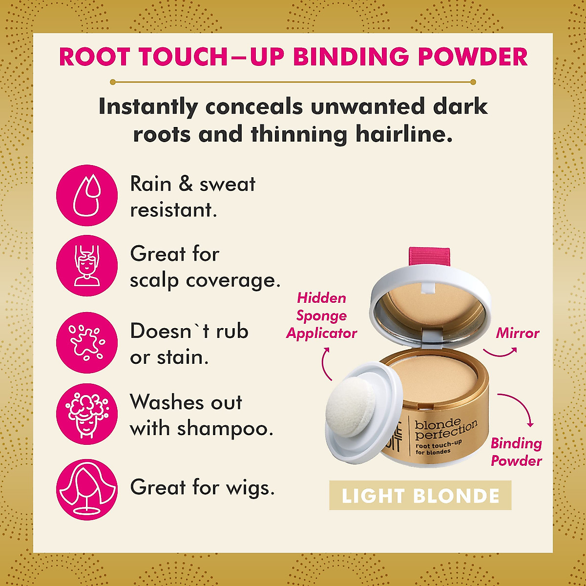 Root Touch Up Powder by Style Edit | Temporary Hair Color for Light Blonde, Dark Roots, Highlights, and Grays | Mineral Infused Concealer for Thinning Hair and Hairline | 0.14 oz.