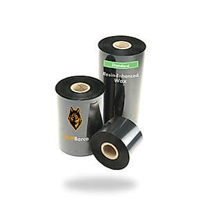 24 Rolls Wolfbarco 4.33" x 1476' (110mm x 450m) Black Standard Wax Thermal Transfer Ribbon Compatible with Zebra ZT200, ZT220, ZT230, ZT410, ZT420, ZT610,TEC, INTERMEC,Citizen,TSC,GODEX,ARGOX printers